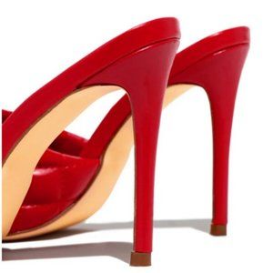 Shoes | Square Toe Quilted Mules Red | Poshmark